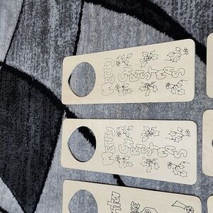 Michaels | Holiday | Vintage 999 Diy Christmas Door Knob Hangers Unfinished Signs 8 Pcs Wood ...